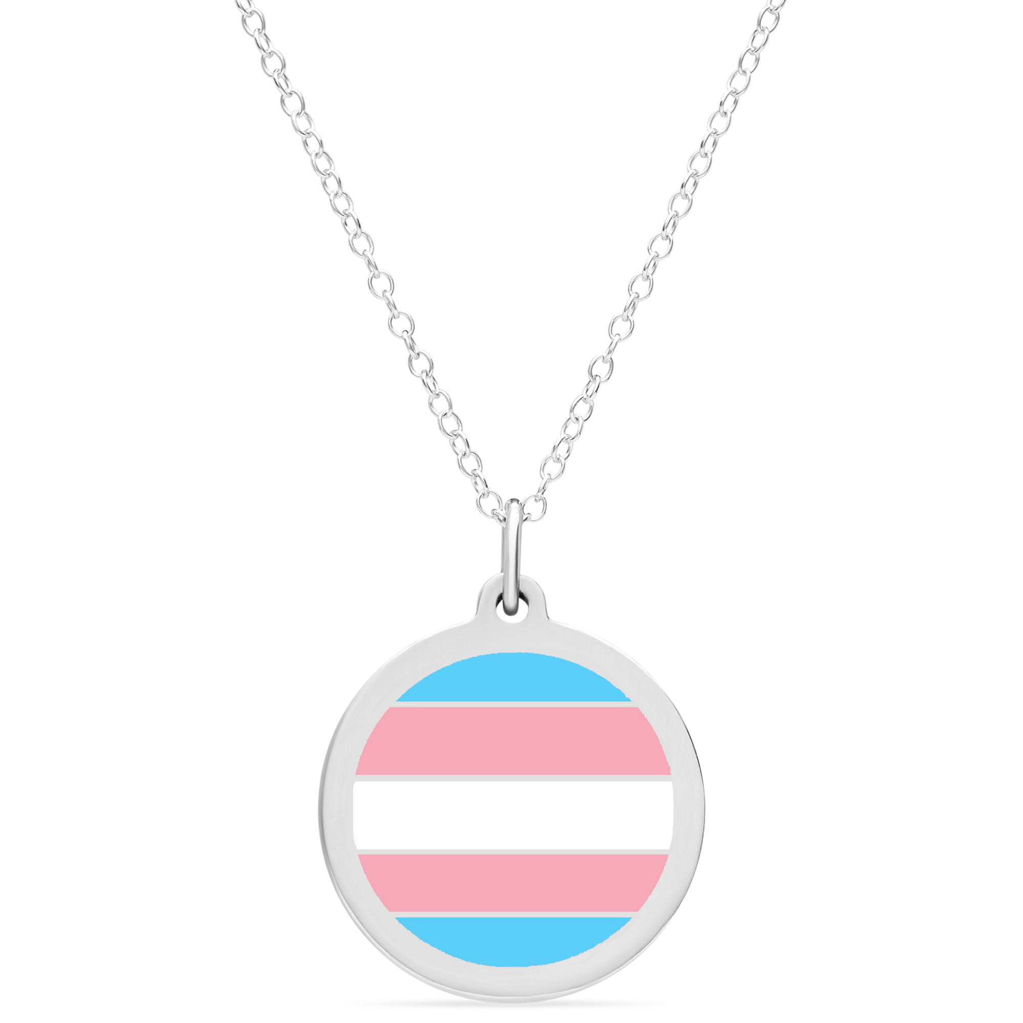 TRANS FLAG CHARM in sterling silver with rhodium plate – Auburn Jewelry